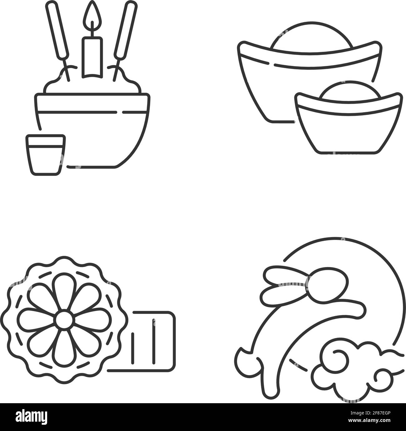 Hare outline line set Black and White Stock Photos & Images - Alamy