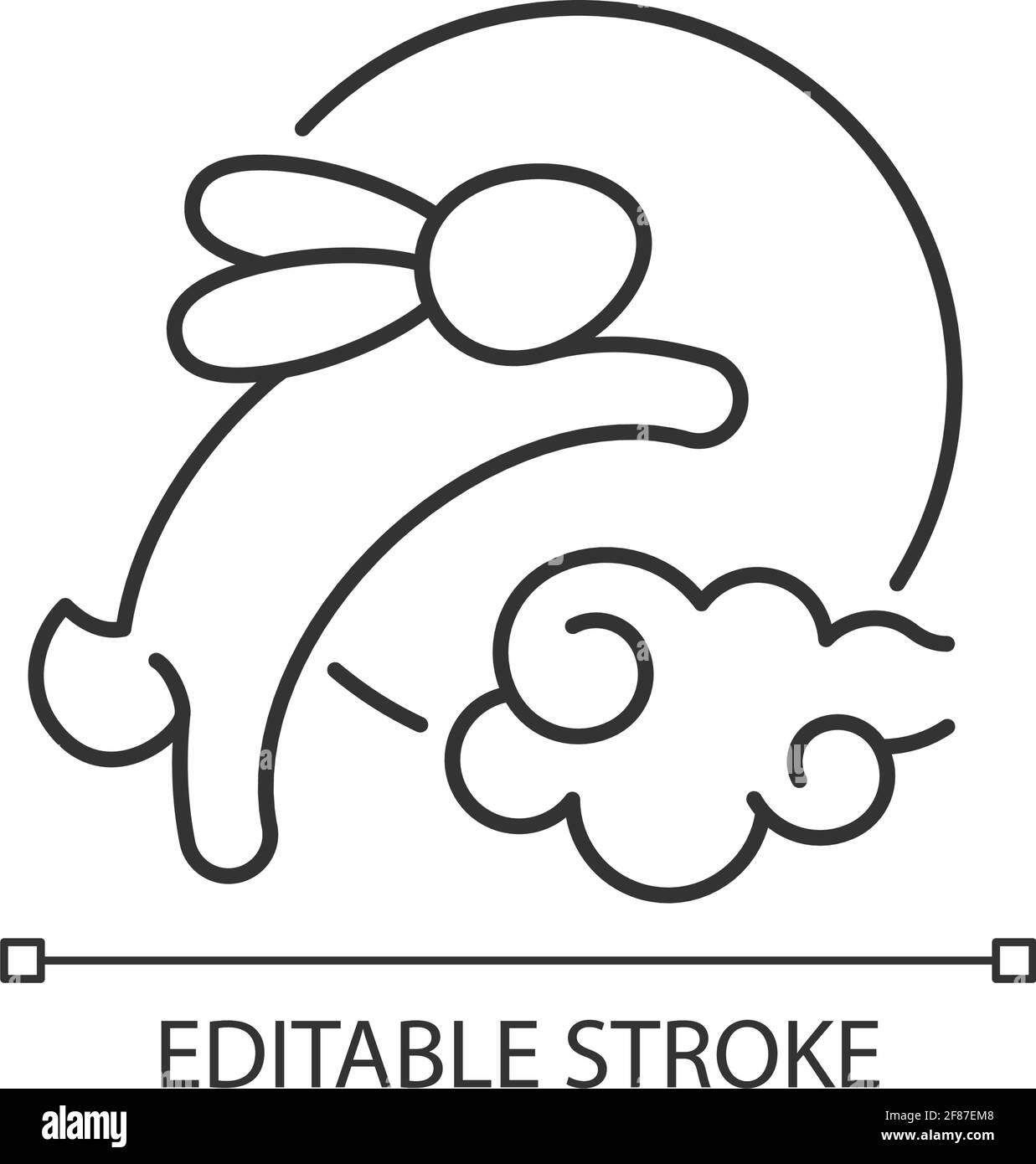 Rabbits and moon linear icon Stock Vector Image & Art - Alamy