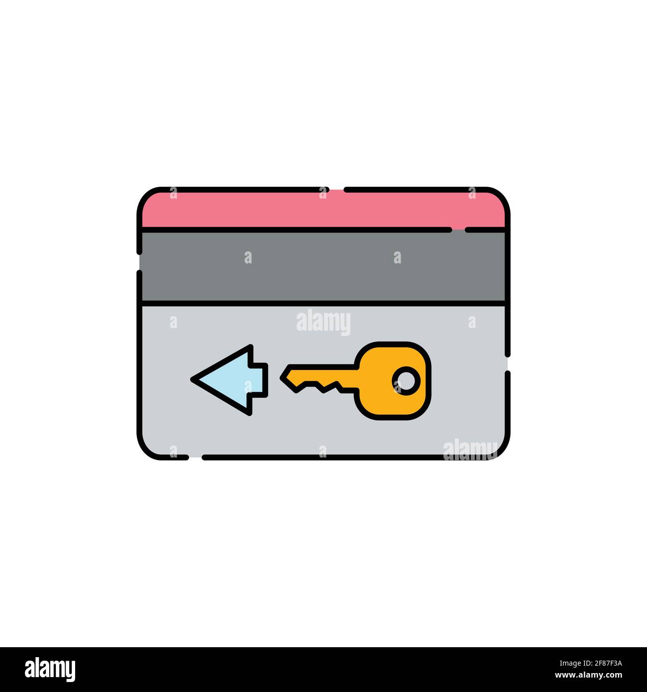 Key card olor line icon. Pictogram for web page, mobile app, promo. UI ...