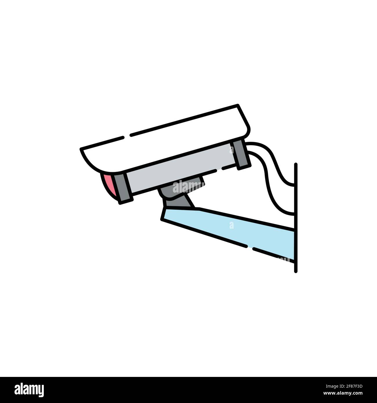 Surveillance camera olor line icon. Pictogram for web page, mobile app ...
