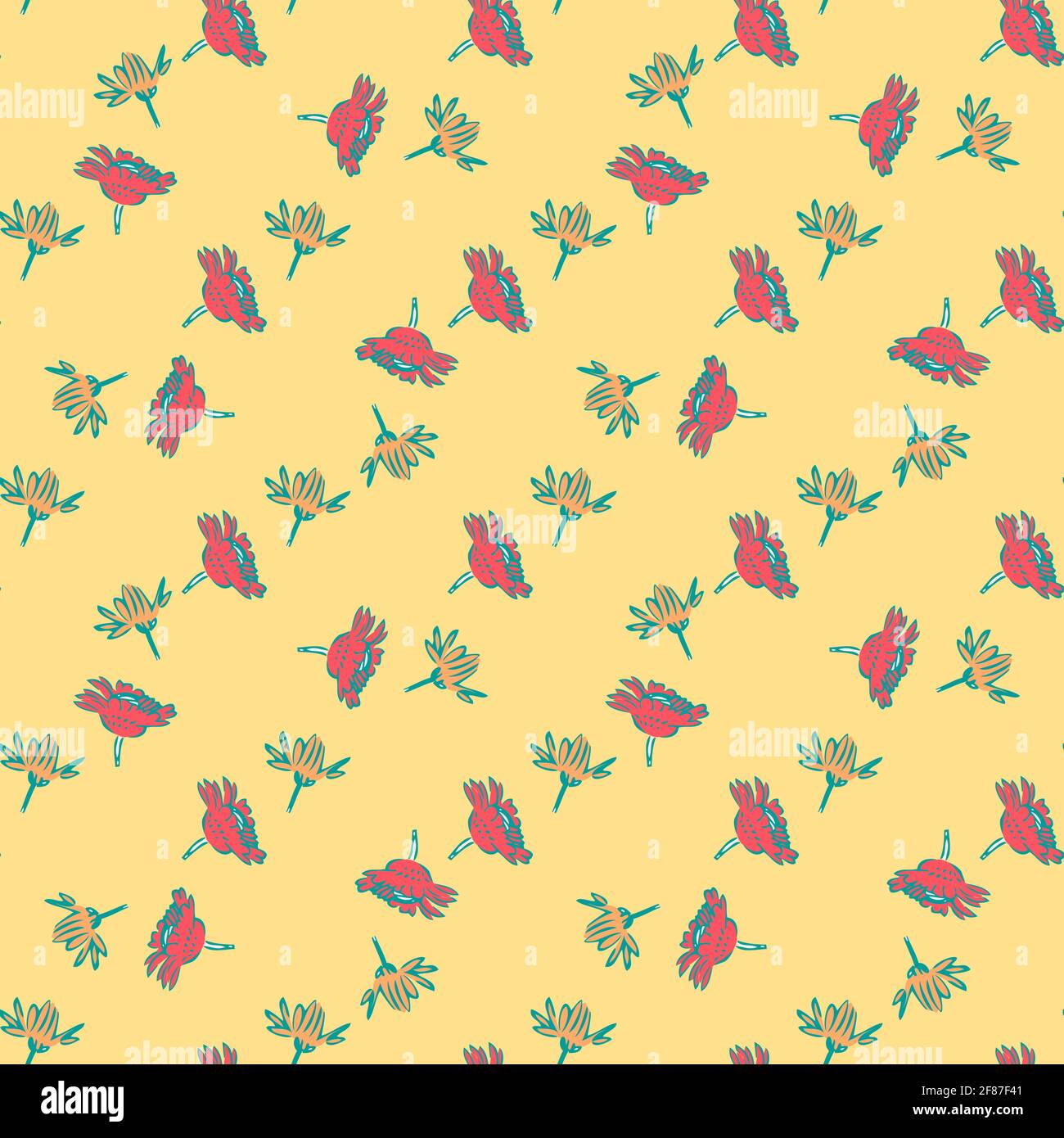 Chrysanthemum flowers drawing, bloom in red yellow colors, floral ...