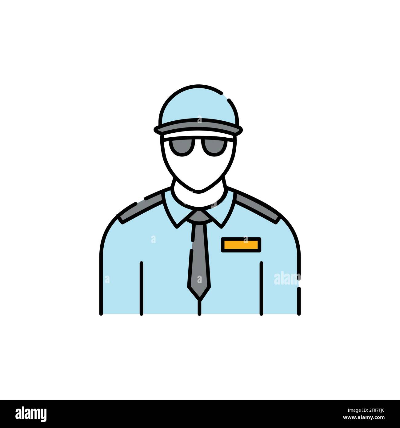 Security guard olor line icon. Pictogram for web page, mobile app ...