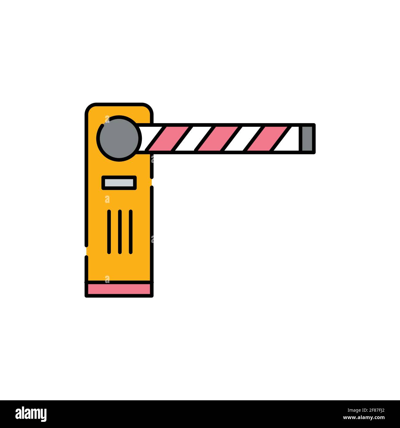 Gate pass the car olor line icon. Pictogram for web page, mobile app ...