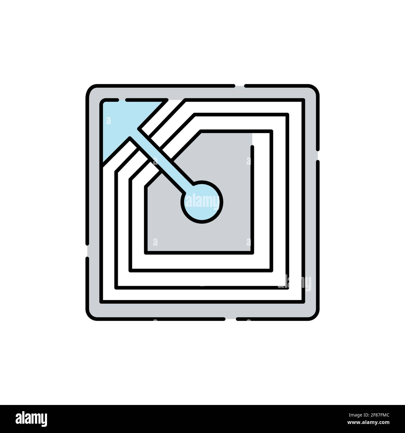 RFID tag olor line icon. Pictogram for web page, mobile app, promo. UI ...