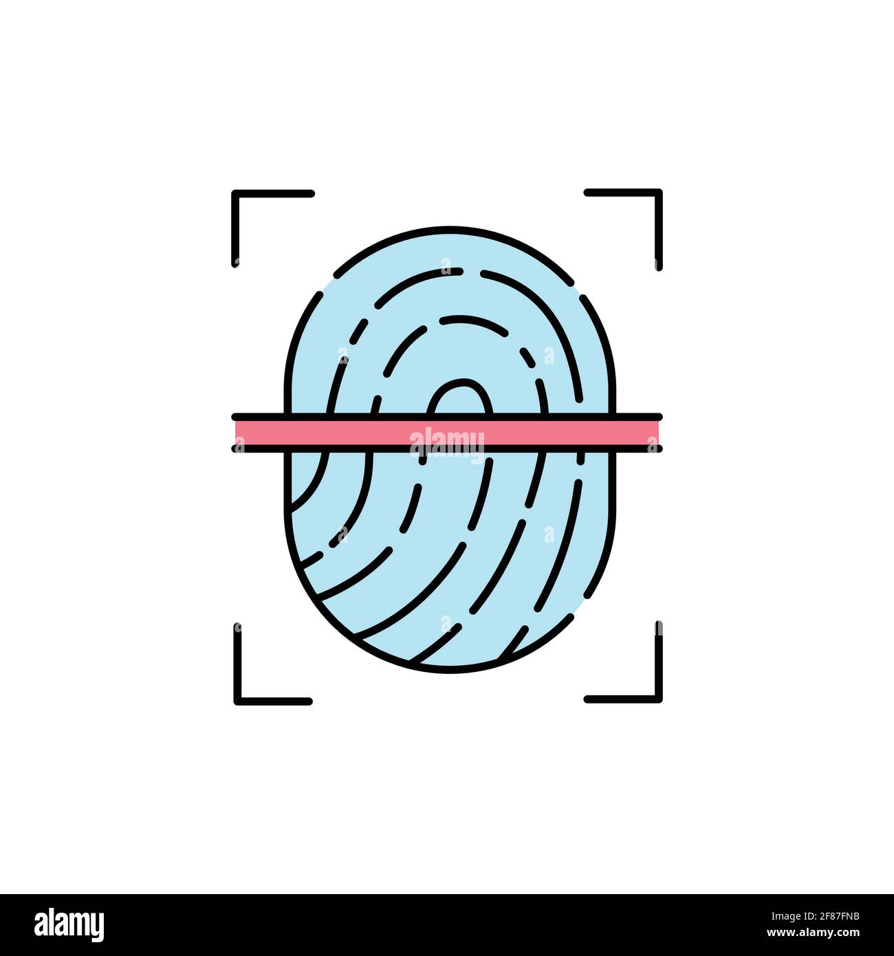 Fingerprint scan olor line icon. Pictogram for web page, mobile app ...