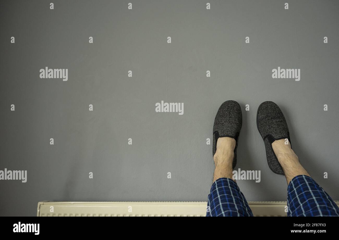 Man wearing slippers hi-res stock photography and images - Alamy