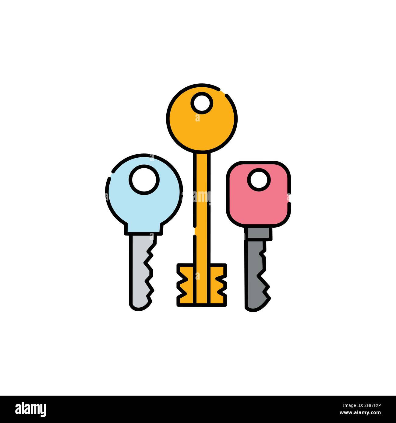 Keys olor line icon. Pictogram for web page, mobile app, promo. UI UX ...