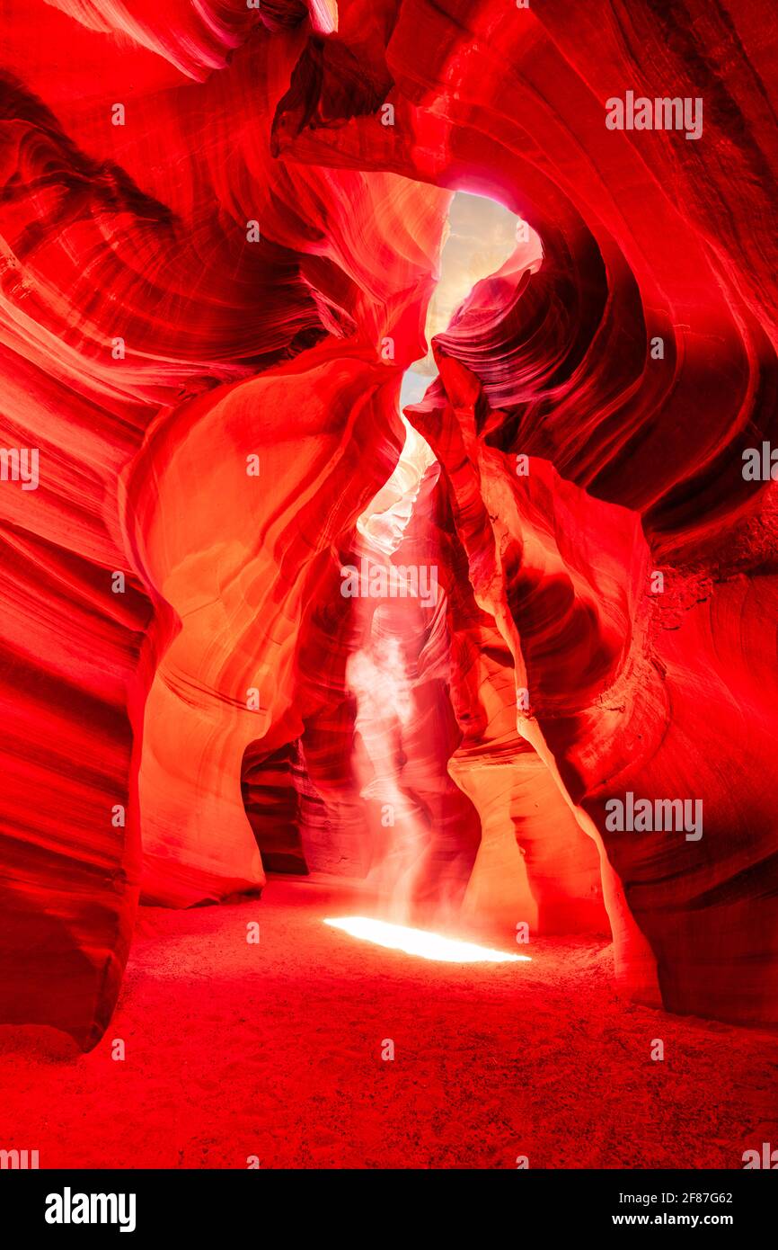 Vertical shot of slick rock formations in Antelope Canyon, Arizona USA ...