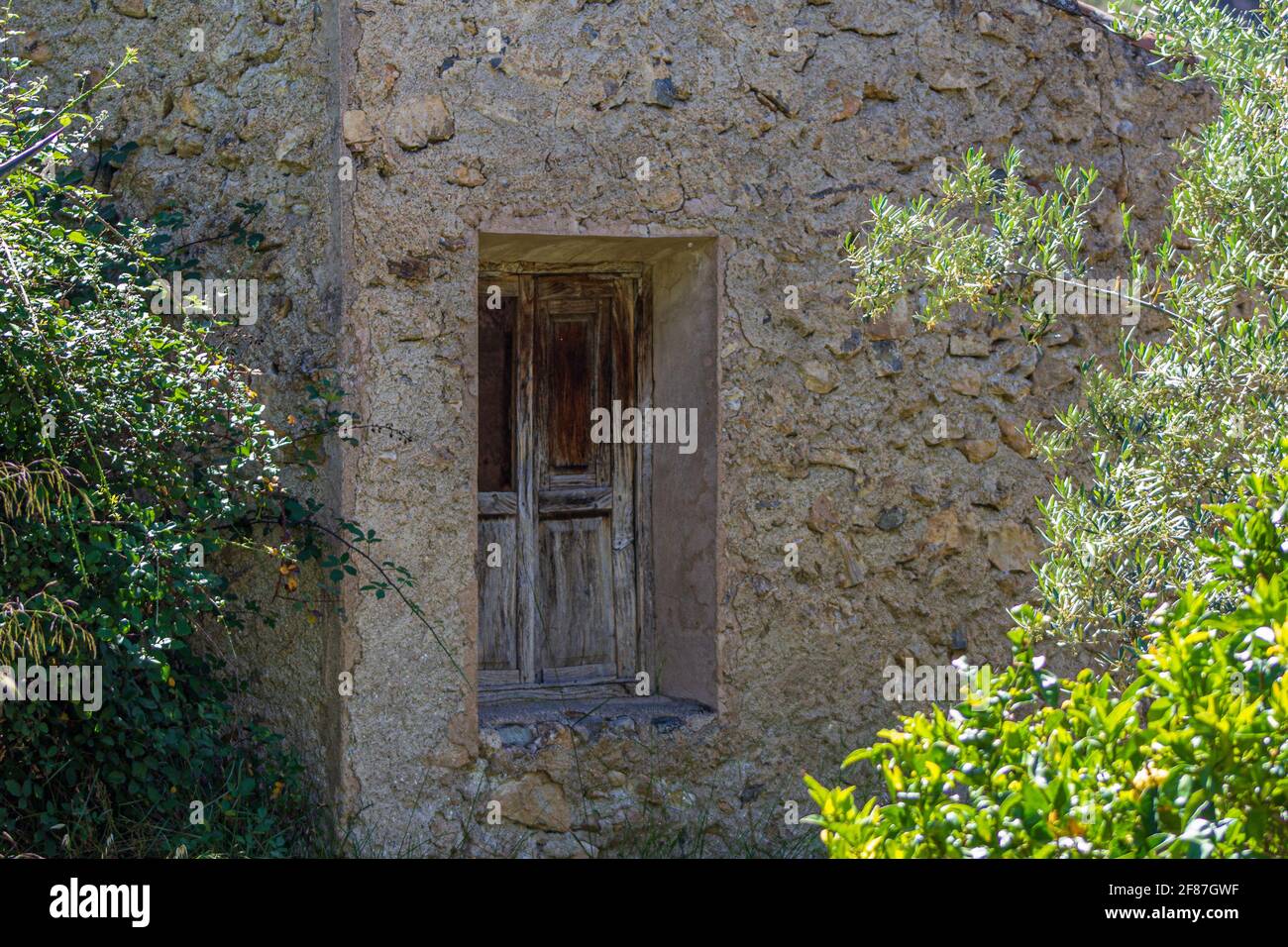 Handmade Wooden Window in an Old Empty Mill House in the Spanish ...