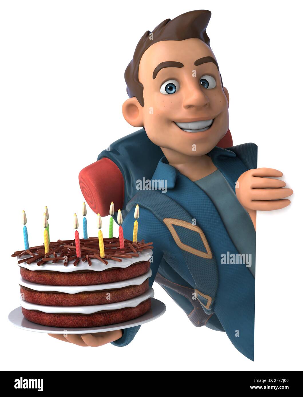 Fun illustration of a 3D cartoon backpacker Stock Photo - Alamy