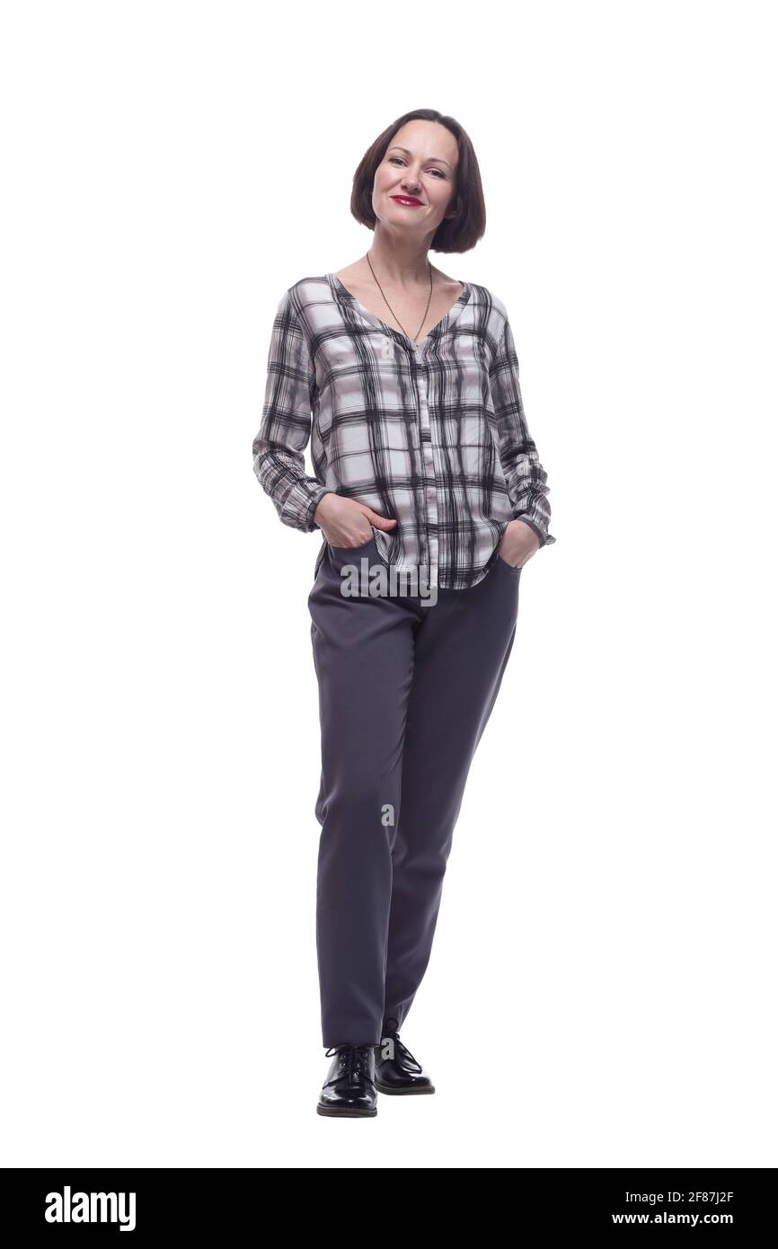 Woman in casual plaid Cut Out Stock Images & Pictures - Alamy