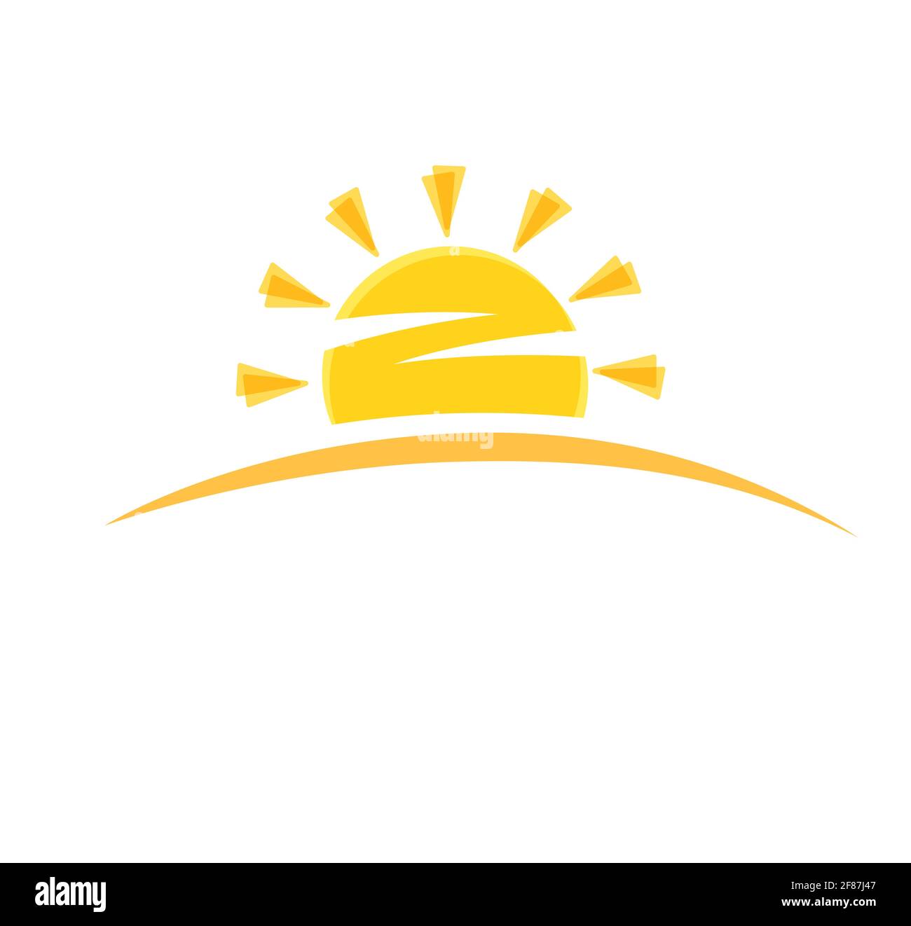 Sunset or sunrise. You can use it as a company logo. Funny vector ...