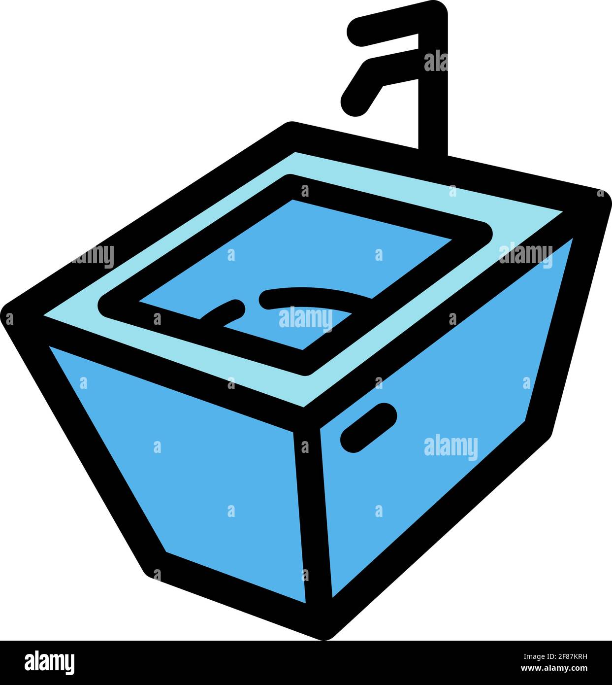 Bidet color icon in simple style isolated vector isolated on white ...