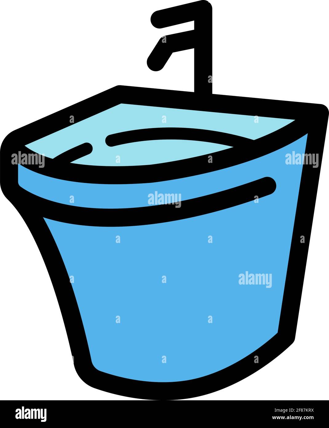 Bidet color icon in simple style isolated vector isolated on white ...