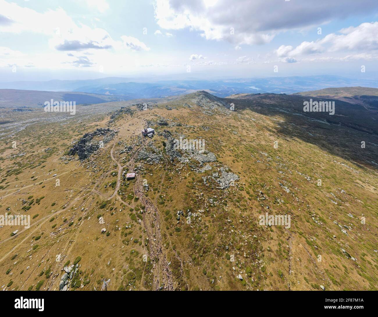 Aerial panorama of Cherni Vrah peak at Vitosha Mountain, Sofia City ...