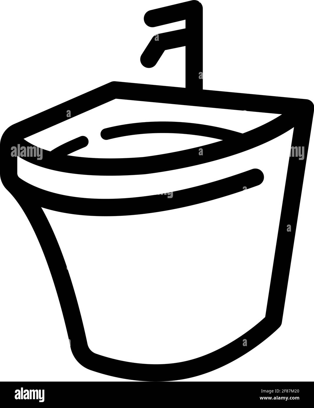 Bidet icon in black outline style icon, style isolated on white ...