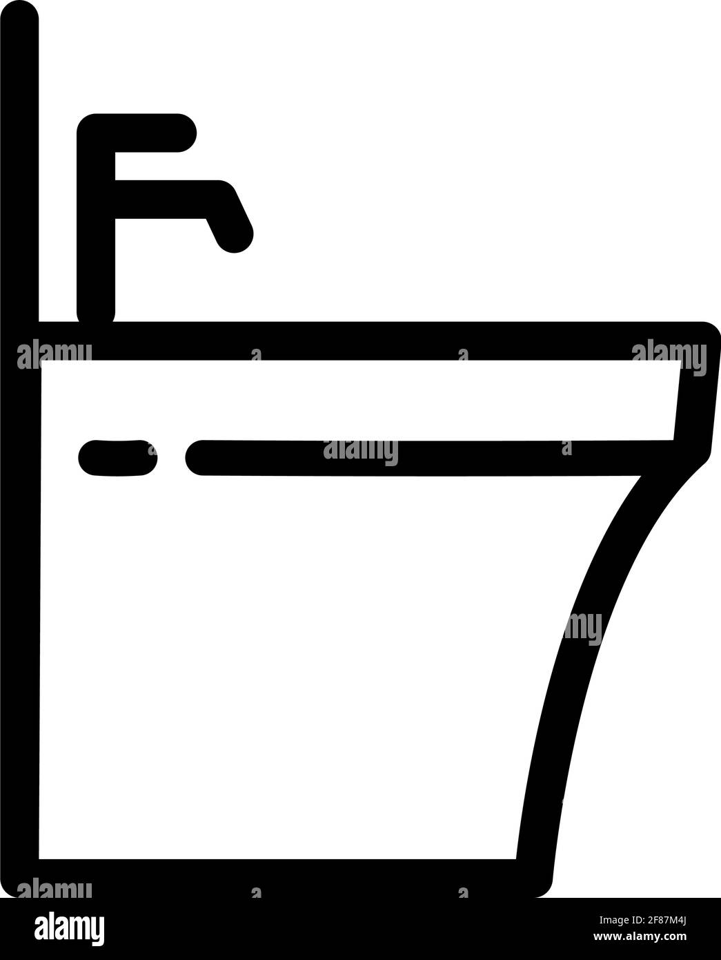 Bidet icon in black outline style icon, style isolated on white ...