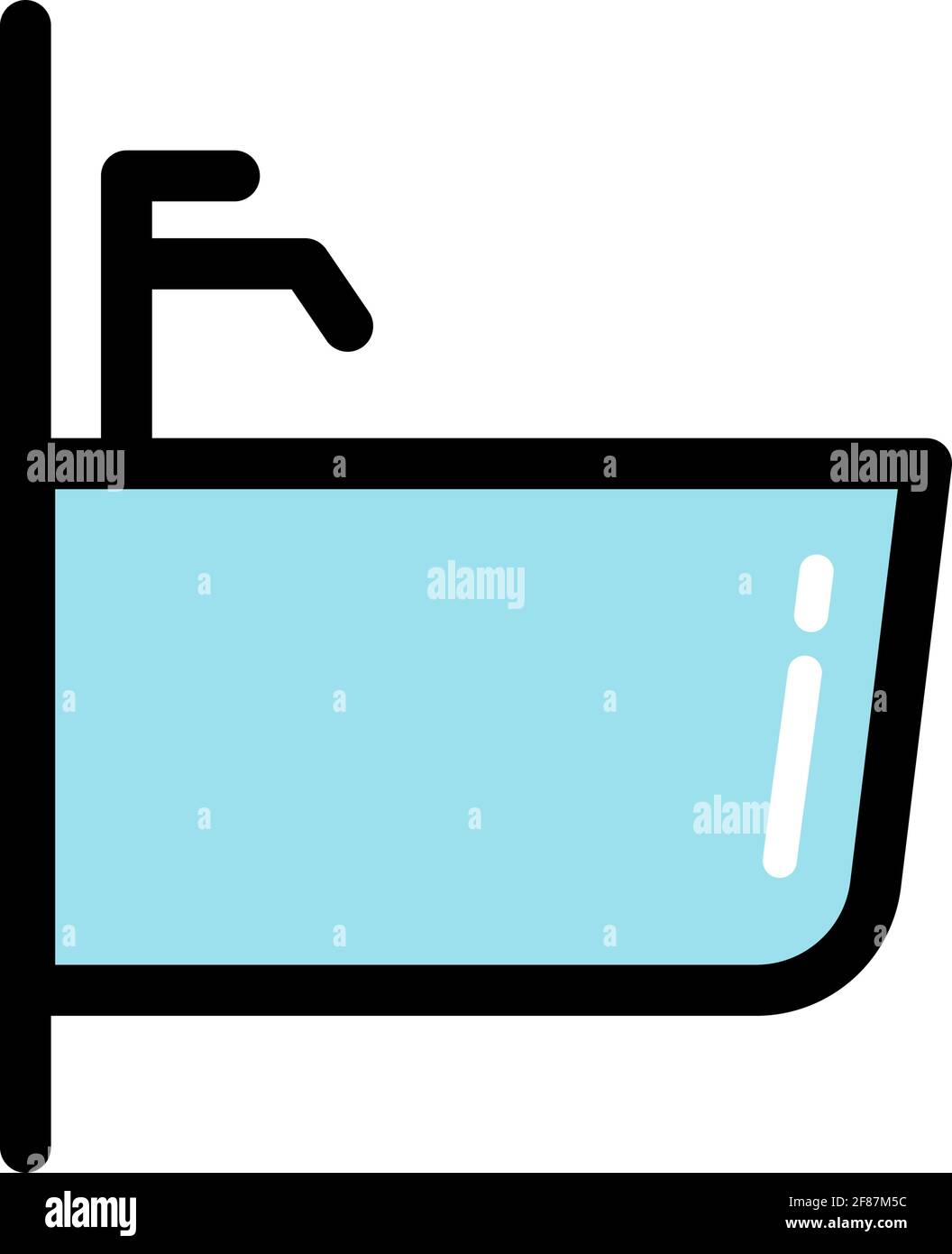 Bidet color icon in simple style isolated vector isolated on white ...