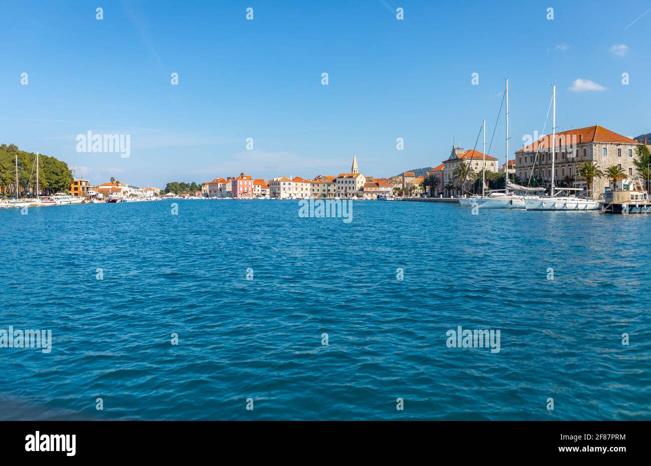 Stari Grad, Croatia - 28.03.2021: View from water of Stari Grad ...