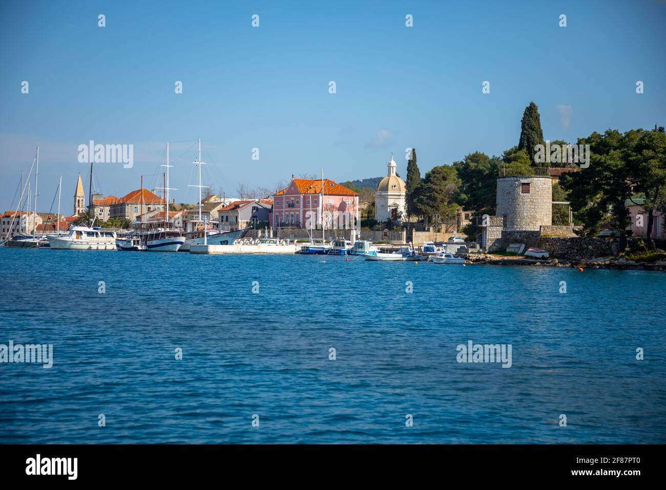 Stari Grad, Croatia - 28.03.2021: View from water of Stari Grad ...
