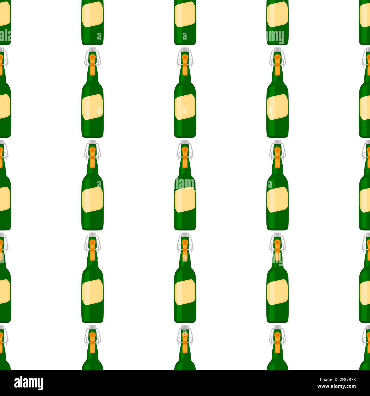 Illustration on theme seamless beer glass bottles with lid for brewery ...