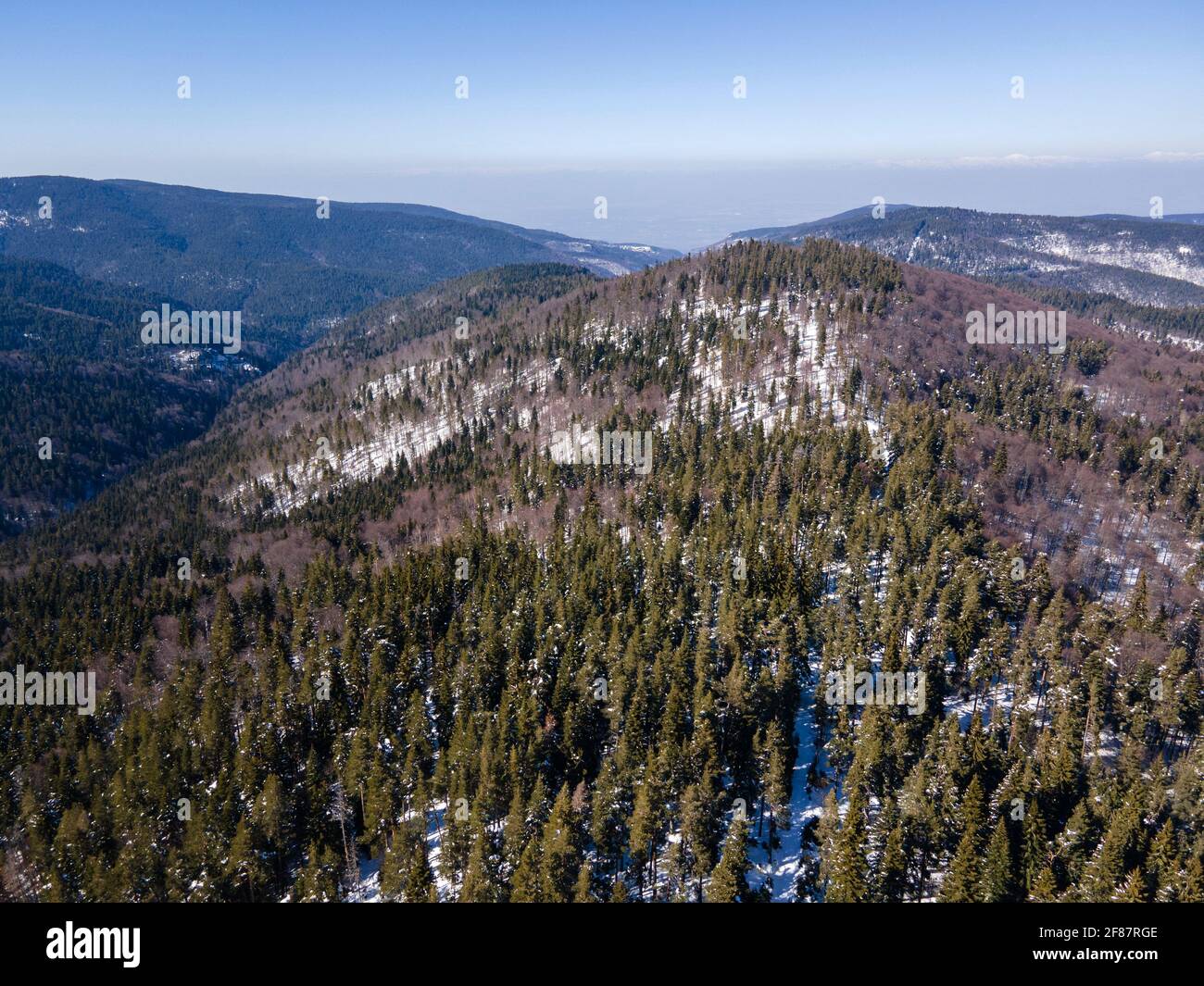 Aerial view of Byala Cherkva region at Rhodopes Mountain, Plovdiv ...