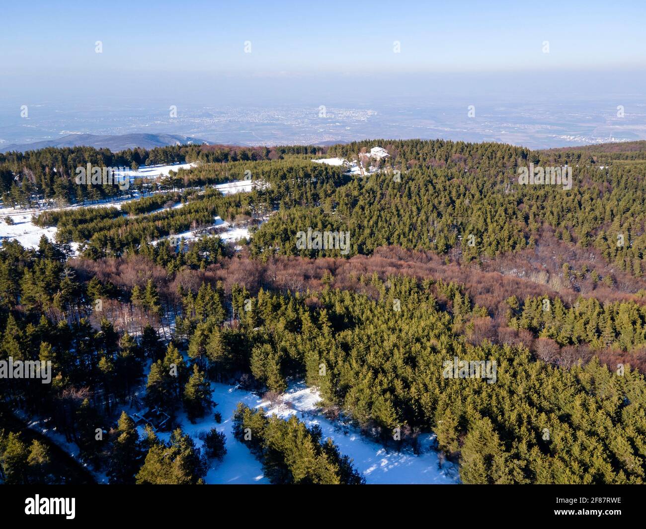 Aerial view of Koprivkite area at Rhodopes Mountain, Plovdiv Region ...
