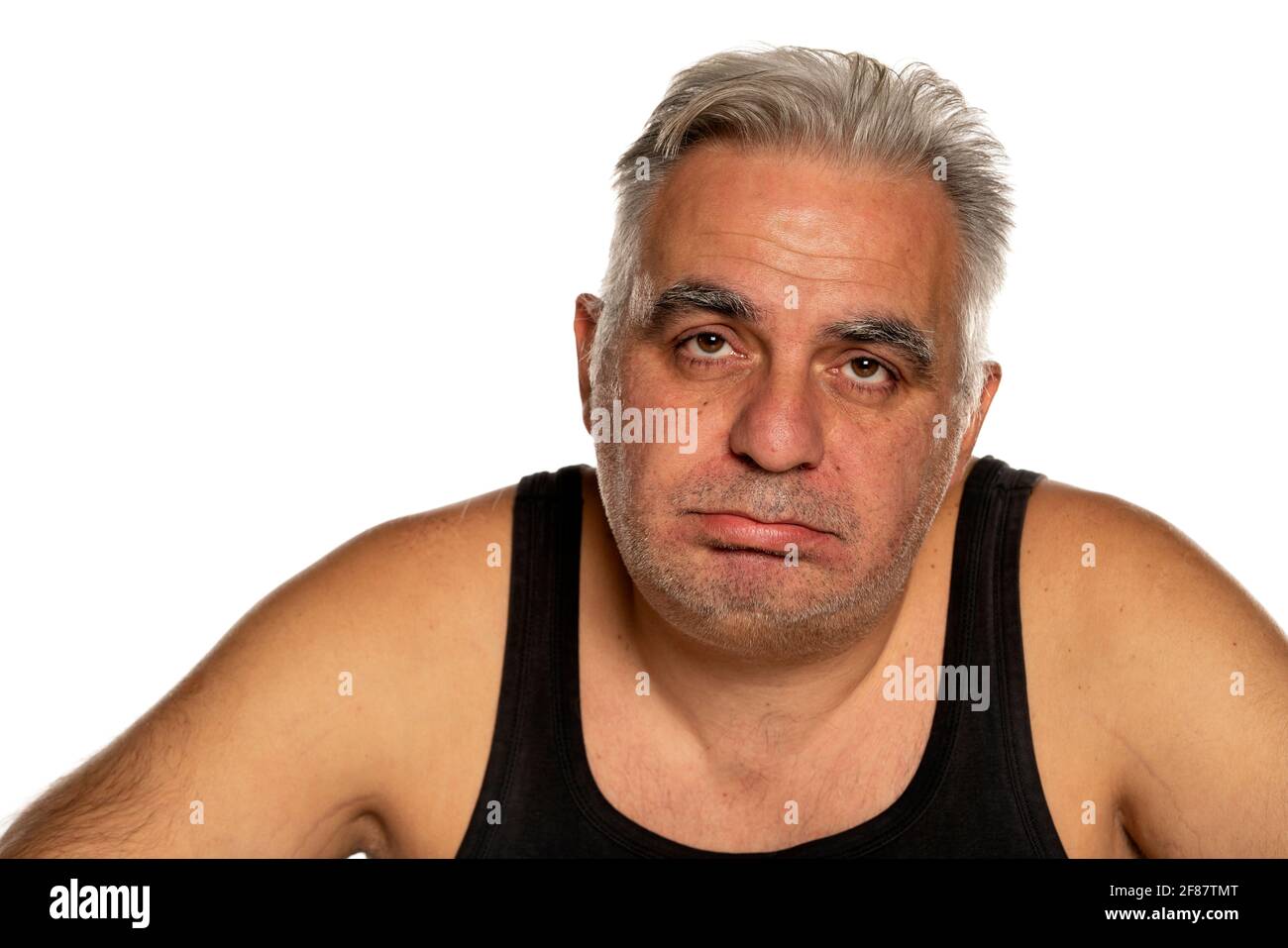 Portrait tired middle aged man hi-res stock photography and images - Alamy