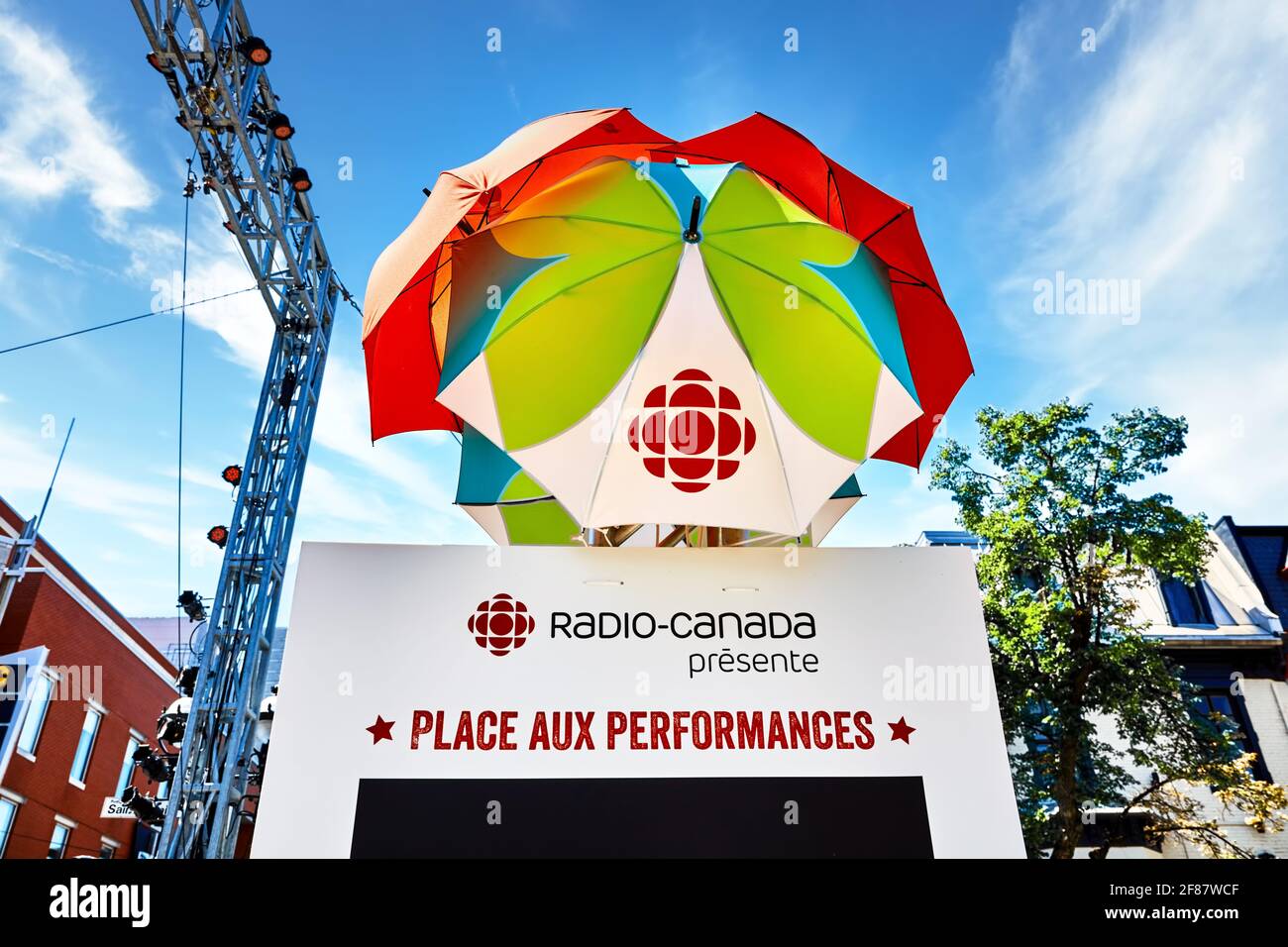 June, 2018 - Montreal, Canada: Place Aux performance festival banner ...