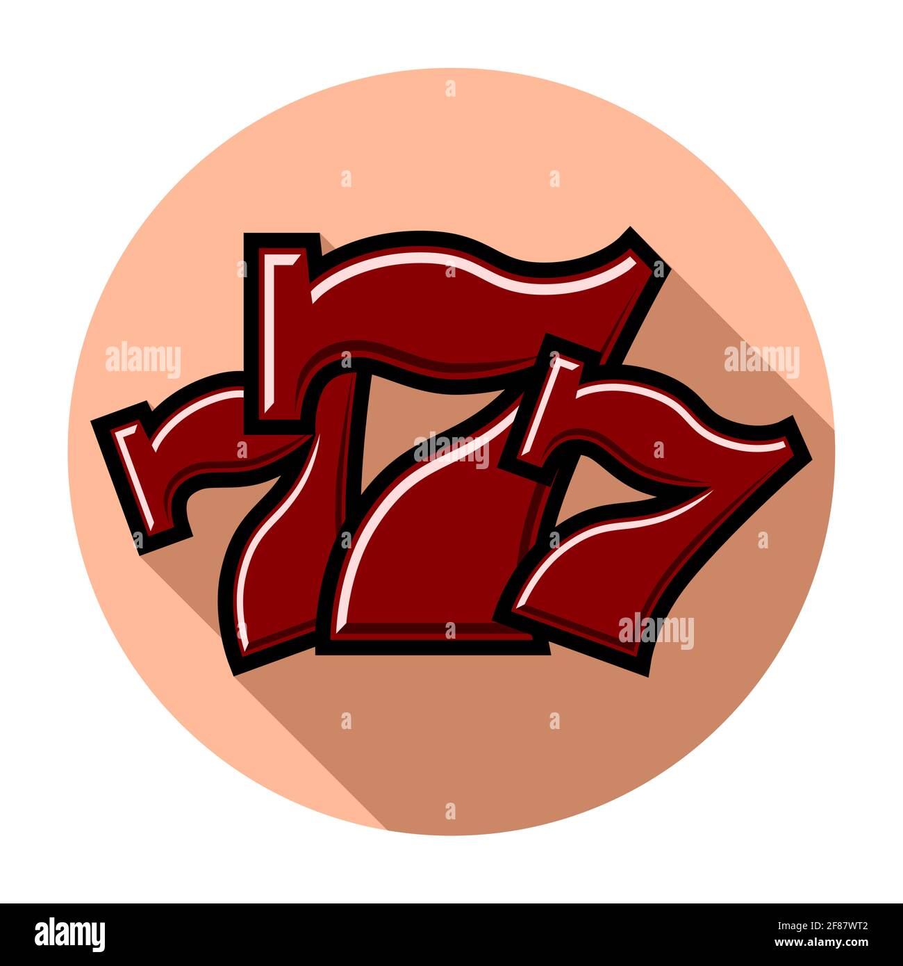 Triple Lucky Sevens with highlights and shadows - flat design color ...