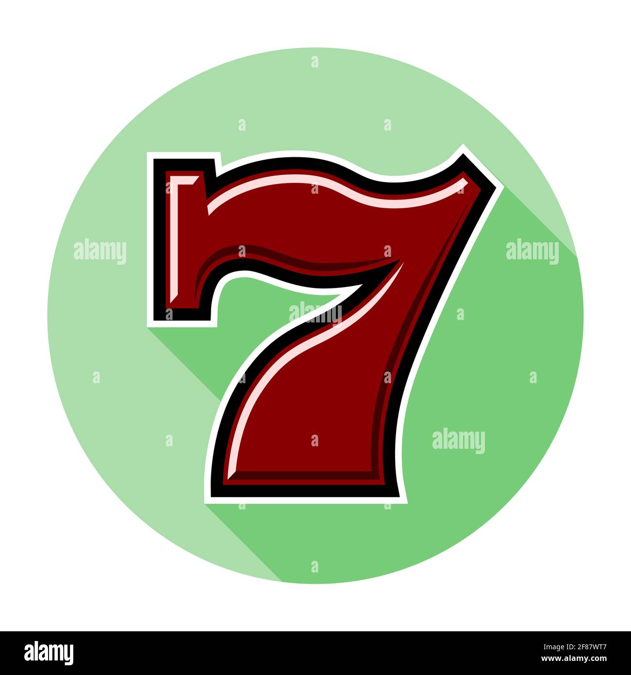 Slot machines Lucky Seven symbol with highlights and shadows - flat ...