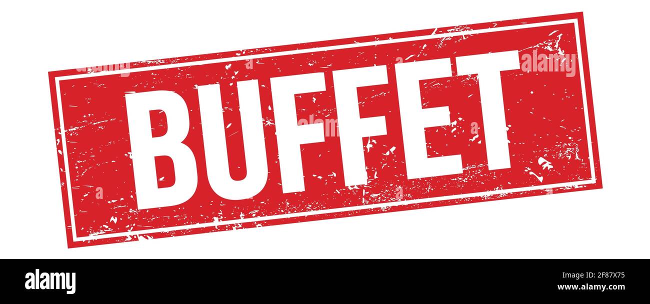 BUFFET text on red grungy rectangle stamp sign Stock Photo - Alamy