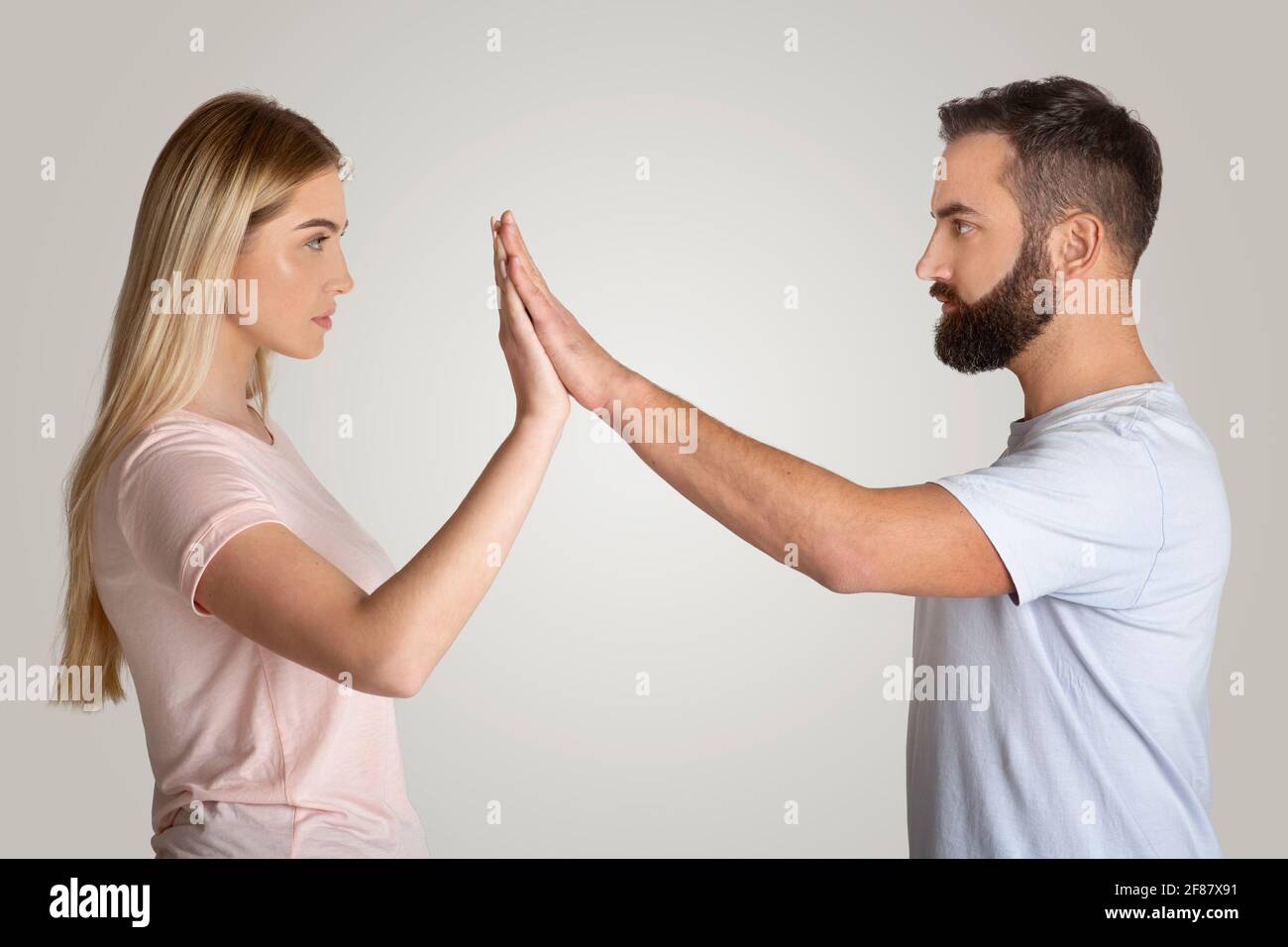 Female power, opposition, chauvinism, gender equality and gap Stock ...