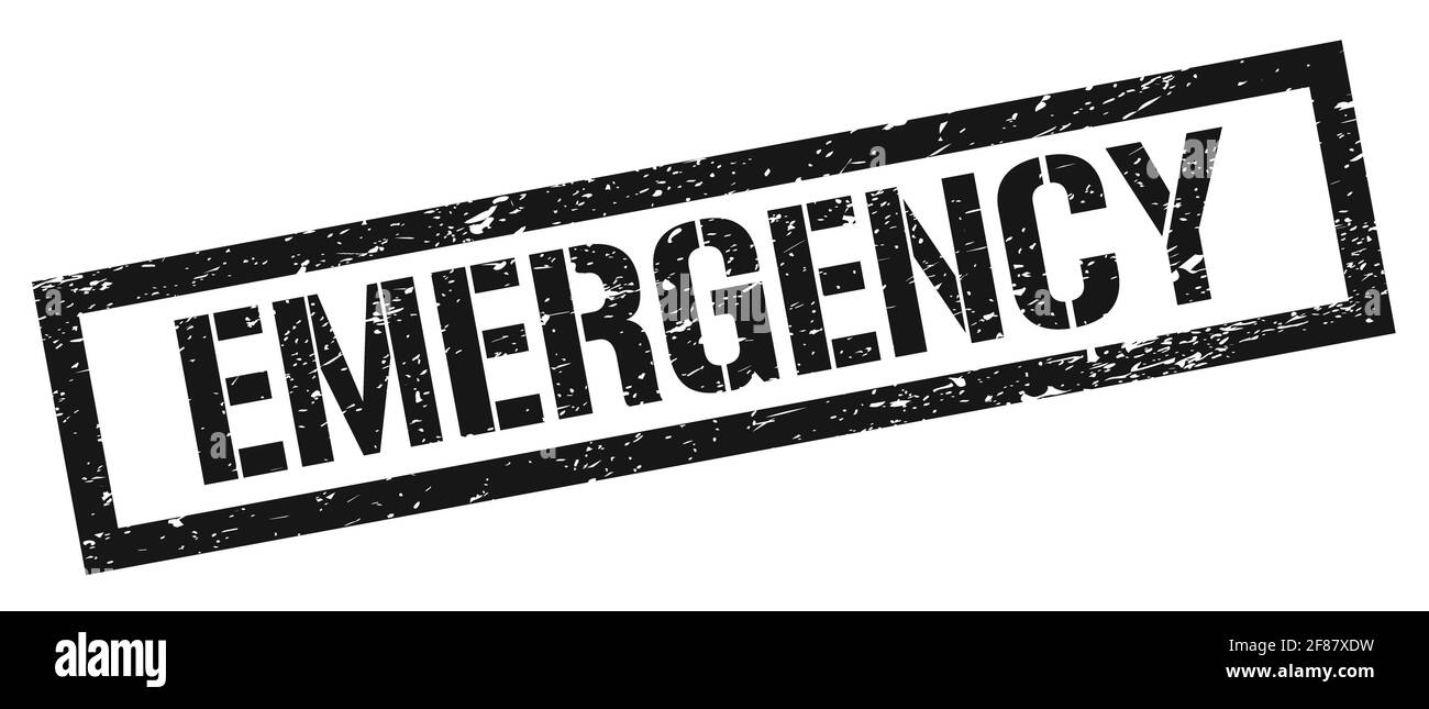 EMERGENCY black grungy rectangle stamp sign Stock Photo - Alamy