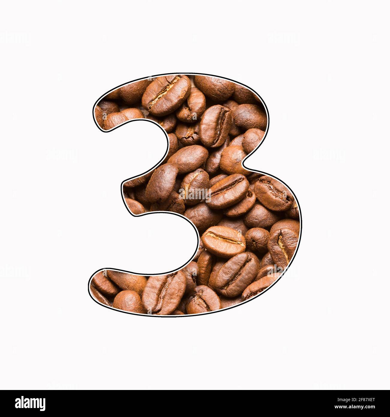 3, Number - Coffee beans background. Coffea Stock Photo - Alamy