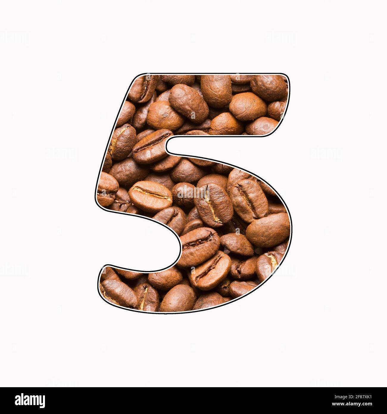 5, Number - Coffee beans background. Coffea Stock Photo - Alamy
