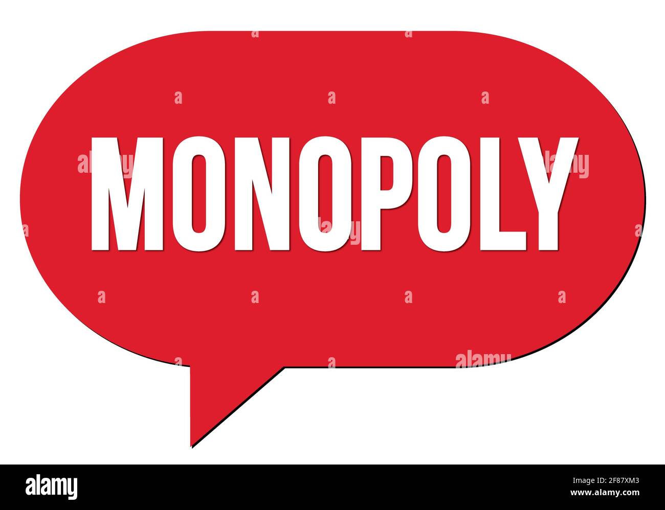 MONOPOLY text written in a red speech bubble stamp Stock Photo - Alamy