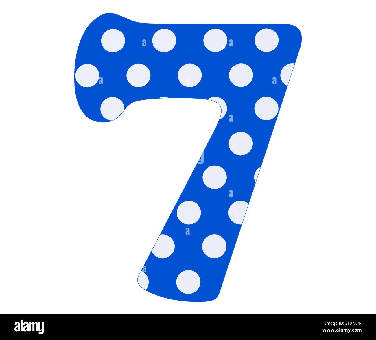 Number 7 - Circles white on blue background Stock Photo - Alamy