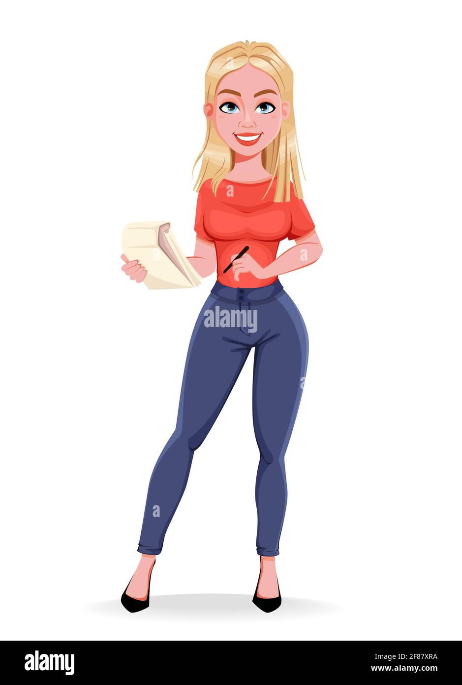 Cartoon Reporter And Notepad