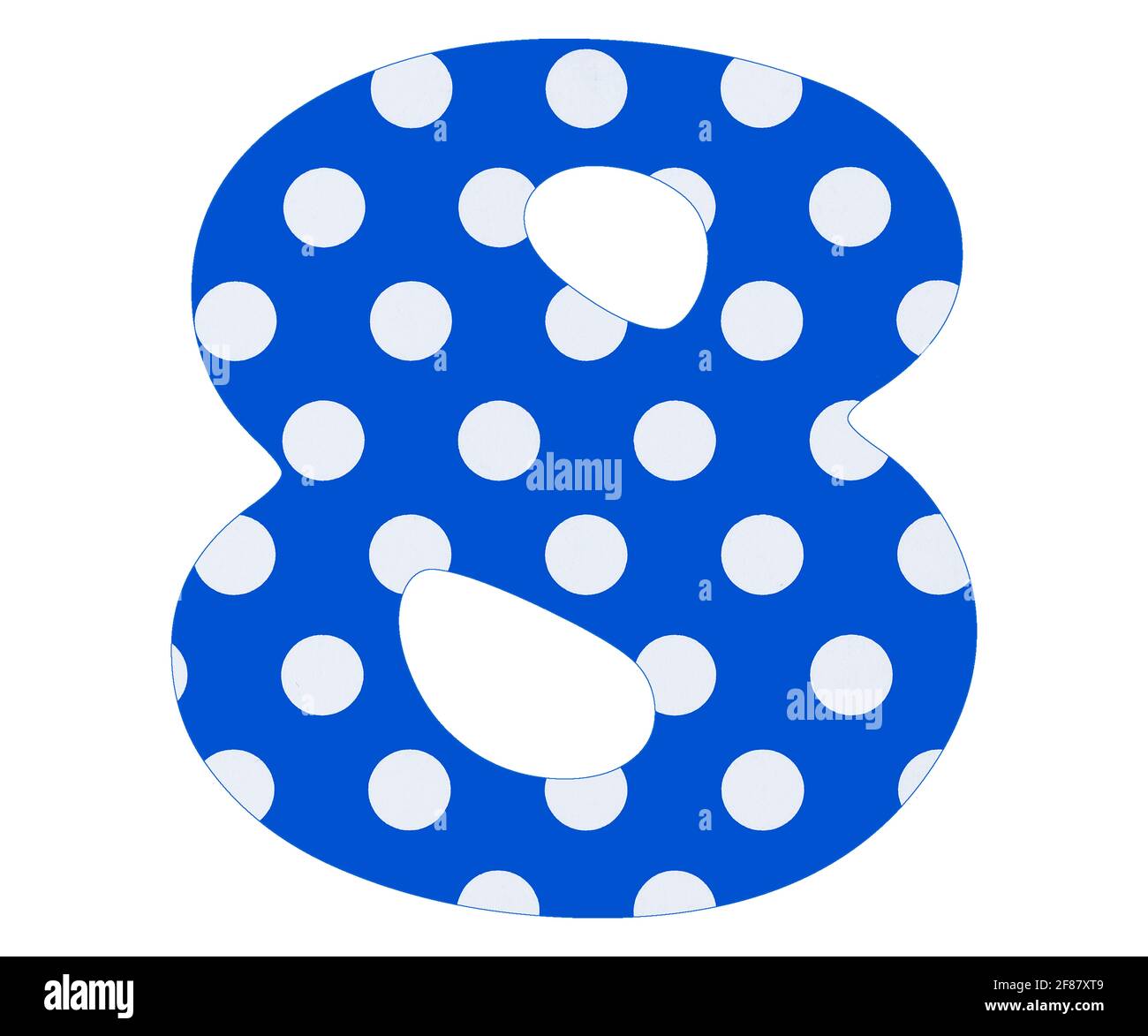 Number 8 - Circles white on blue background Stock Photo - Alamy