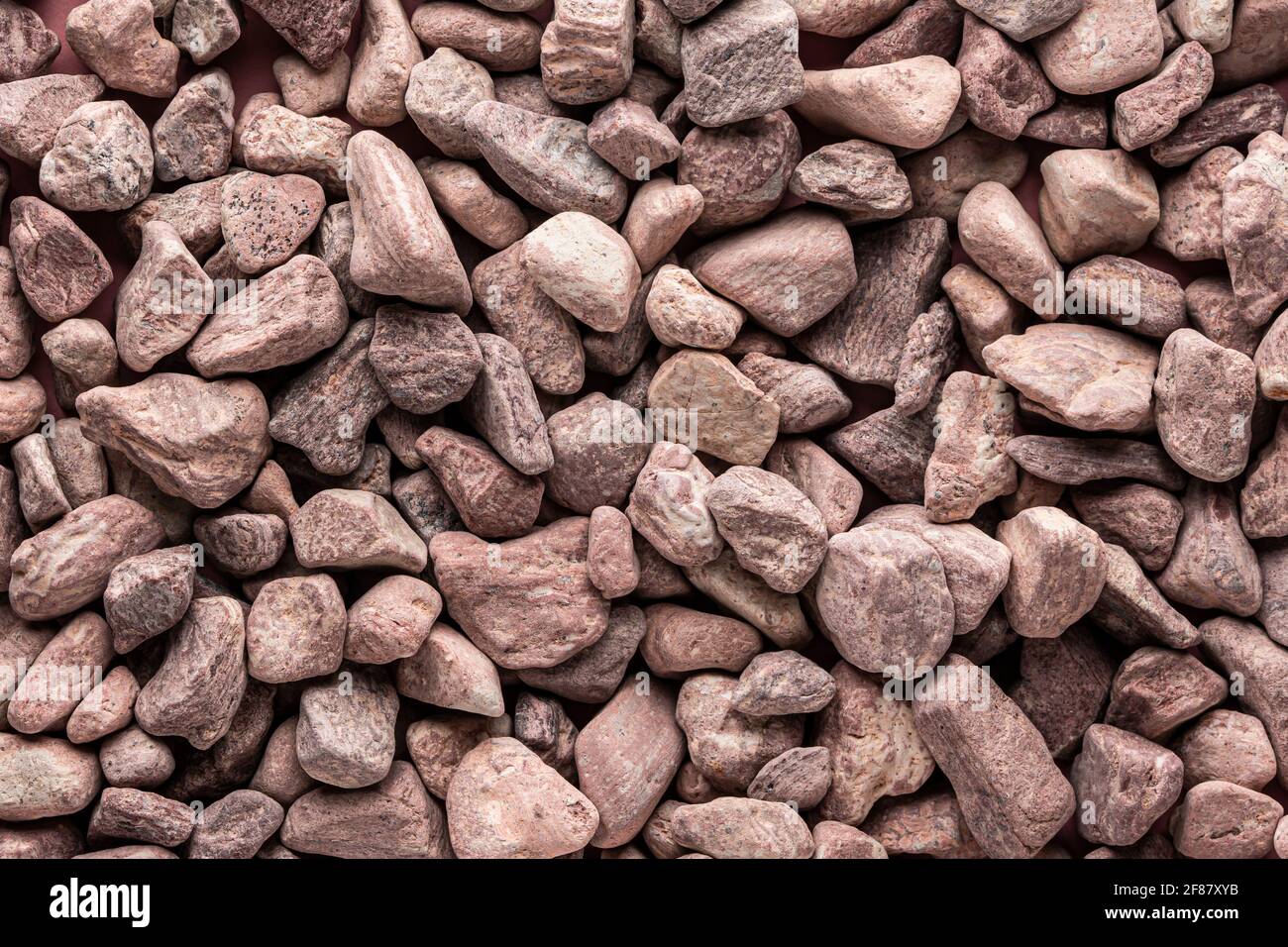 texture background of small stones. natural stones, top view, empty ...