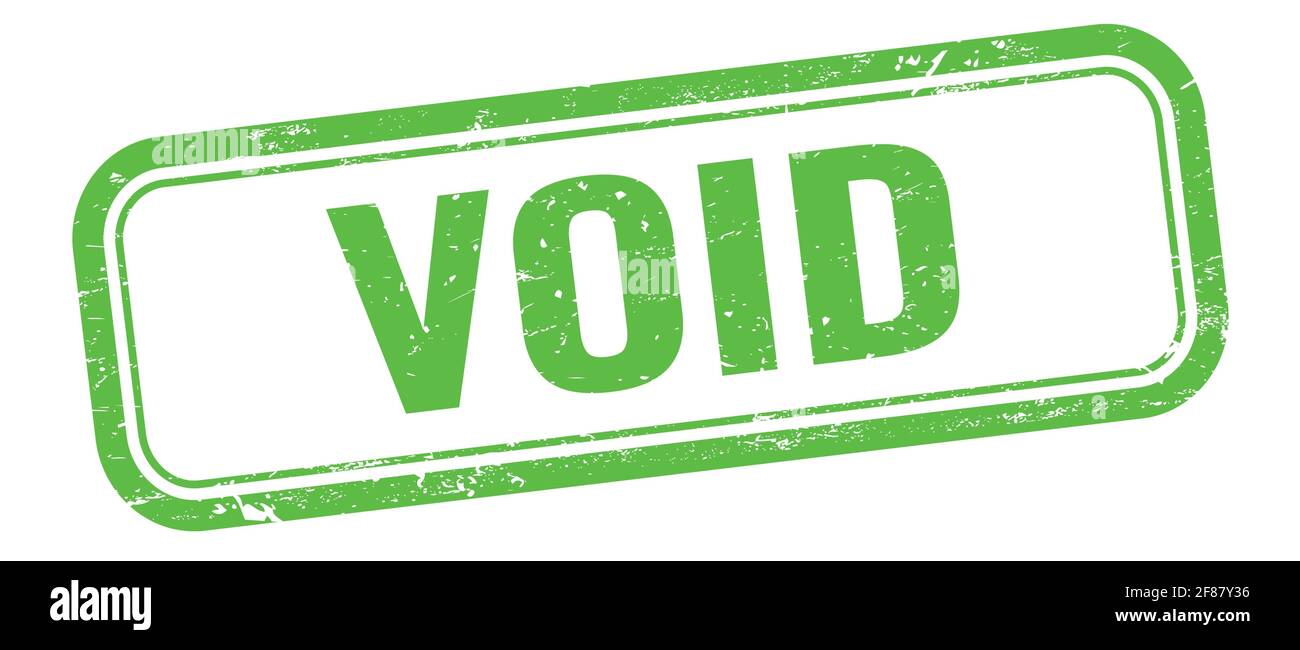 VOID text on green grungy vintage rectangle stamp Stock Photo - Alamy