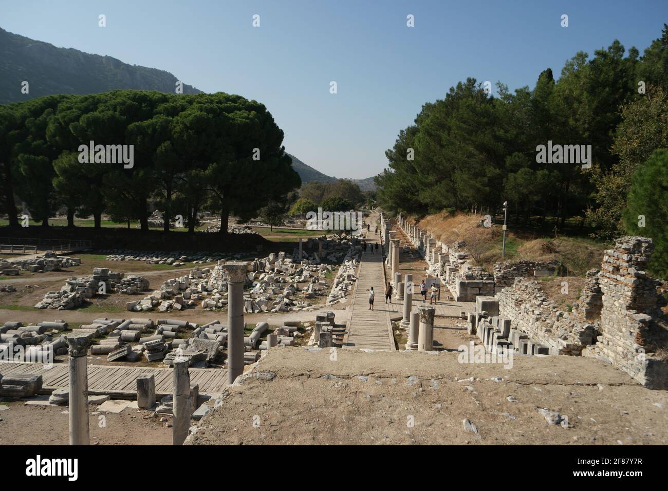 The landscape of Ephesus ancient greek city ruins Stock Photo - Alamy