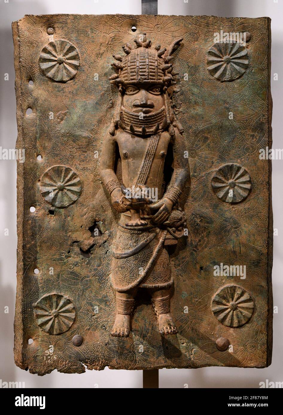 London. England. Benin Bronzes on display at the British Museum, brass ...