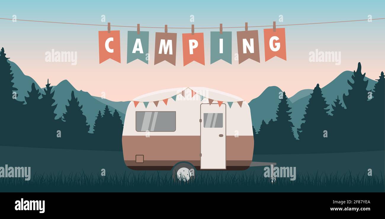 Summer view on mountain Stock Vector Images - Alamy