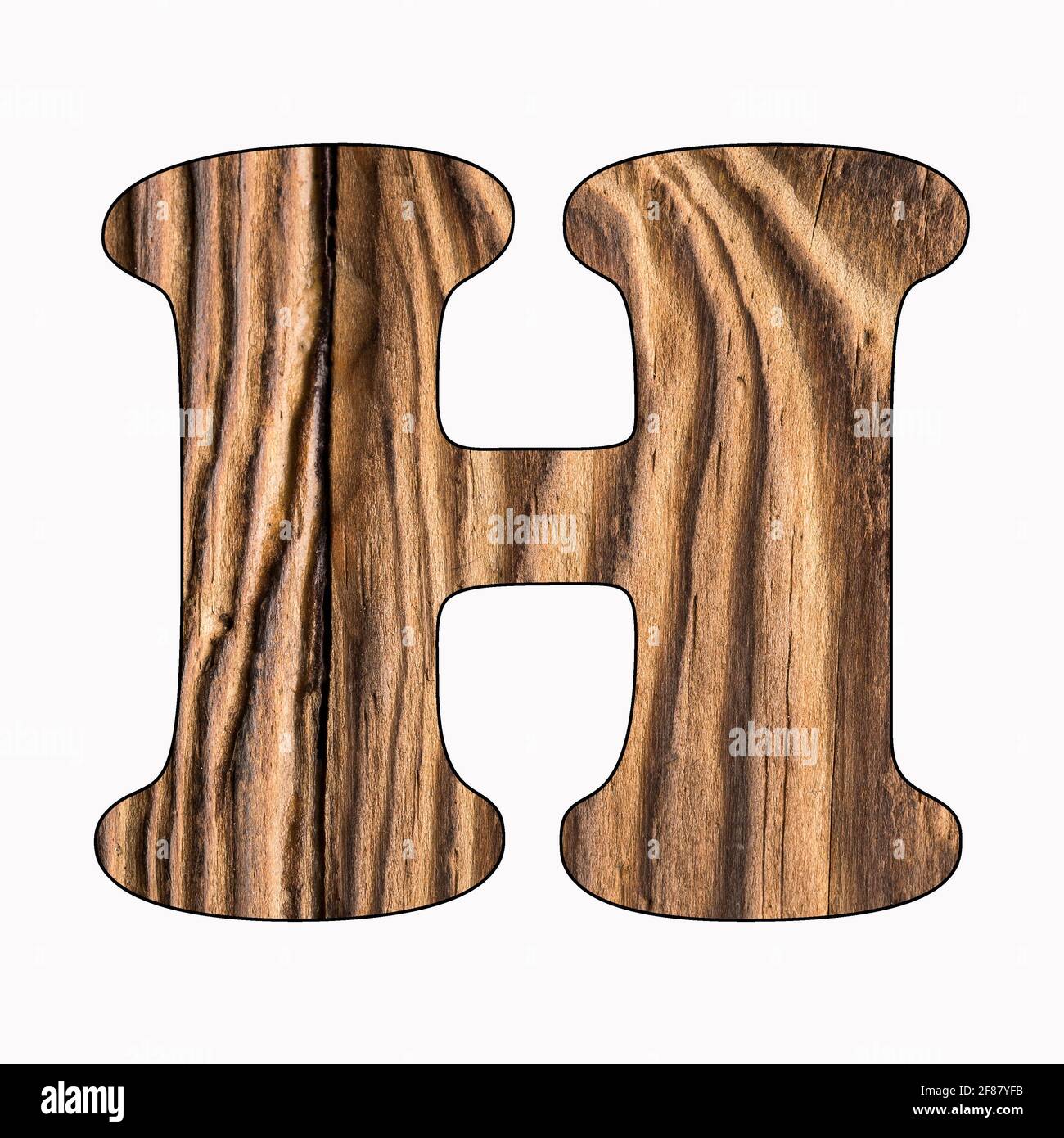 H, Rustic wooden alphabet letter on white background Stock Photo - Alamy