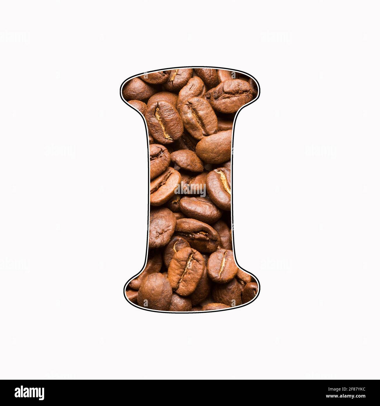 I, letter of the alphabet - coffee beans background. Coffea Stock Photo ...