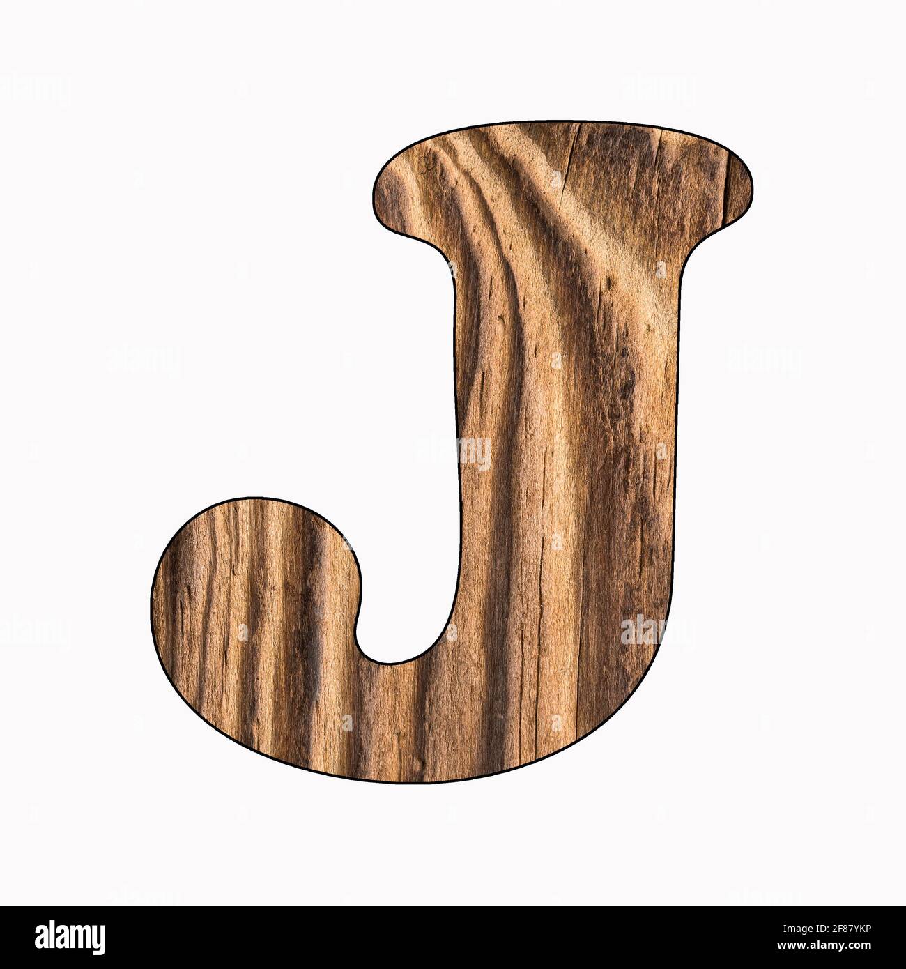 J, Rustic wooden alphabet letter on white background Stock Photo - Alamy