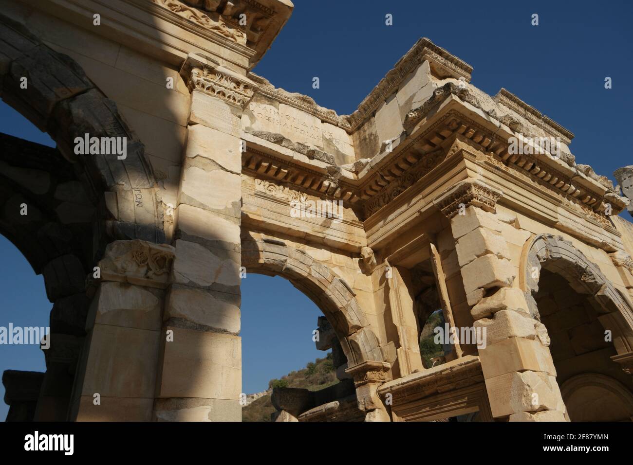 Temple of Hadrian, Ephesus, Turkey. Archaeological background Stock ...