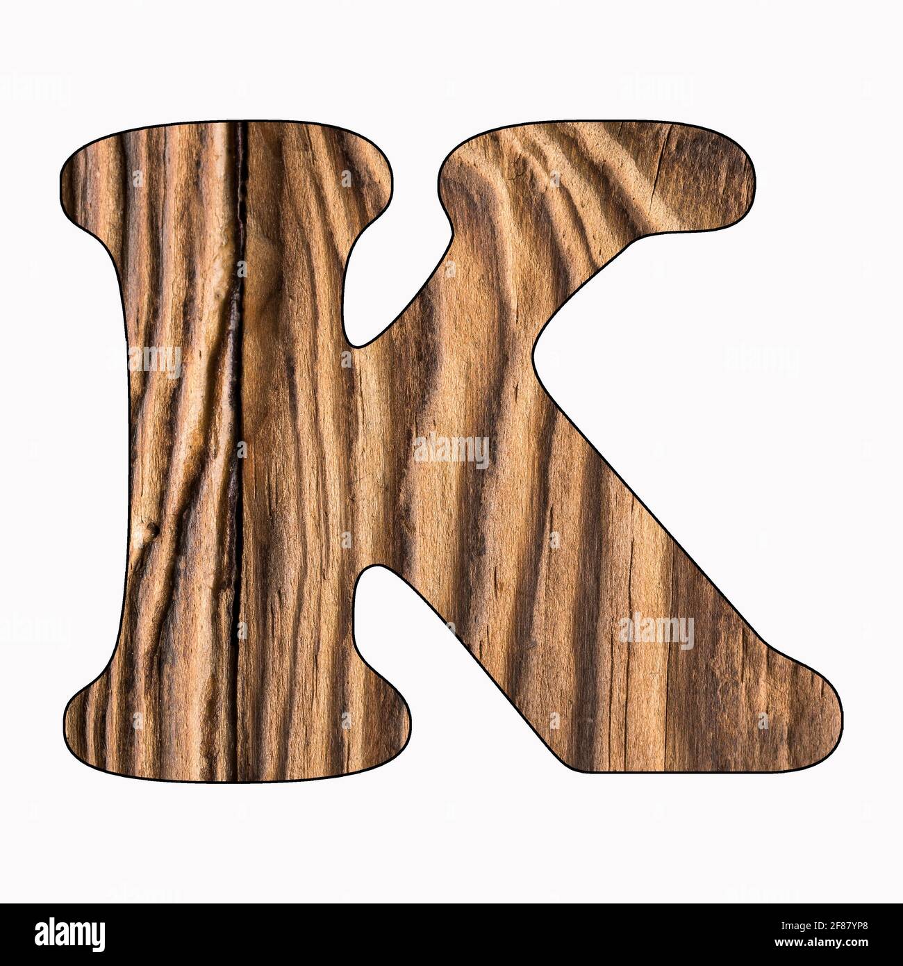 K, Rustic wooden alphabet letter on white background Stock Photo - Alamy